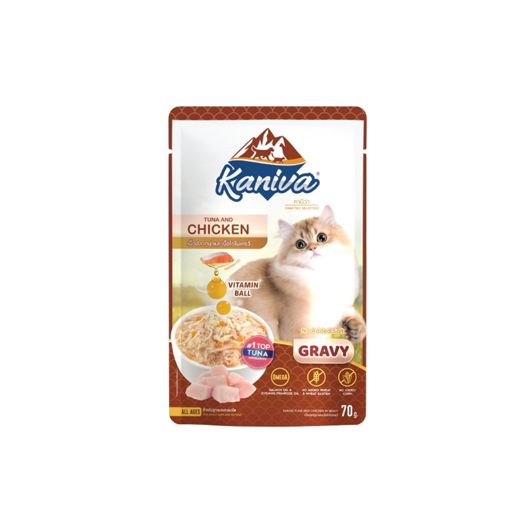 Kaniva Tuna & Chicken Pouch 70g - Gravy for Adults & Kittens