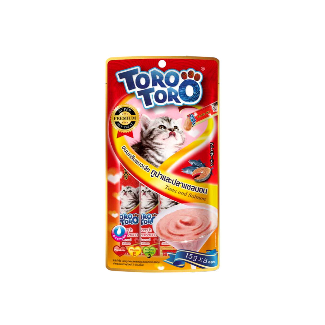 Toro Toro Creamy Treat Tuna & Salmon with B-Complex 75g (15gX5)