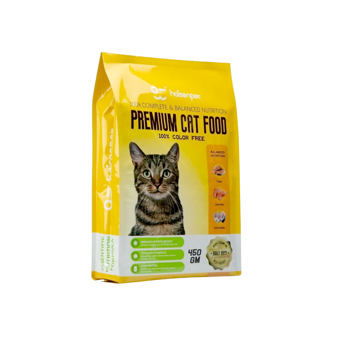 Haisenpet Premium Adult Cat Food Tuna, Salmon & Mackerel 450gm