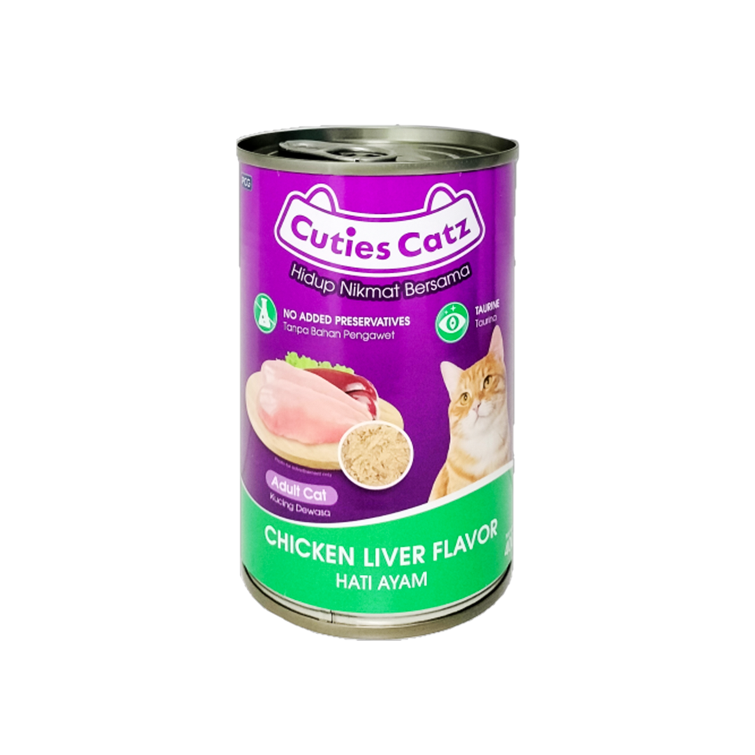 Cuties Catz Adult Cat Canned Food Chicken Liver 400g