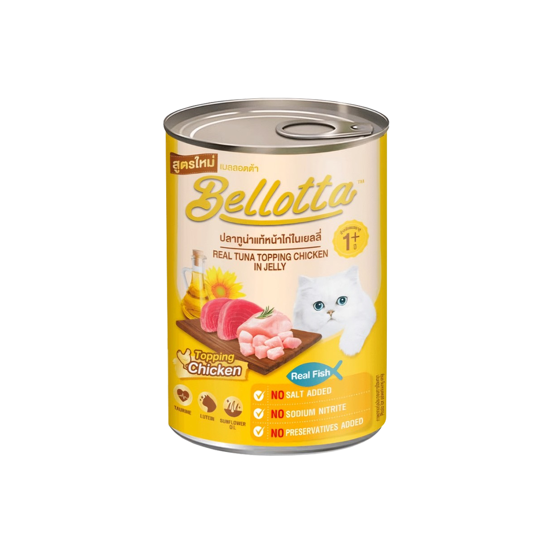 Bellotta Can Real Tuna Topping Chicken in Jelly 400gm