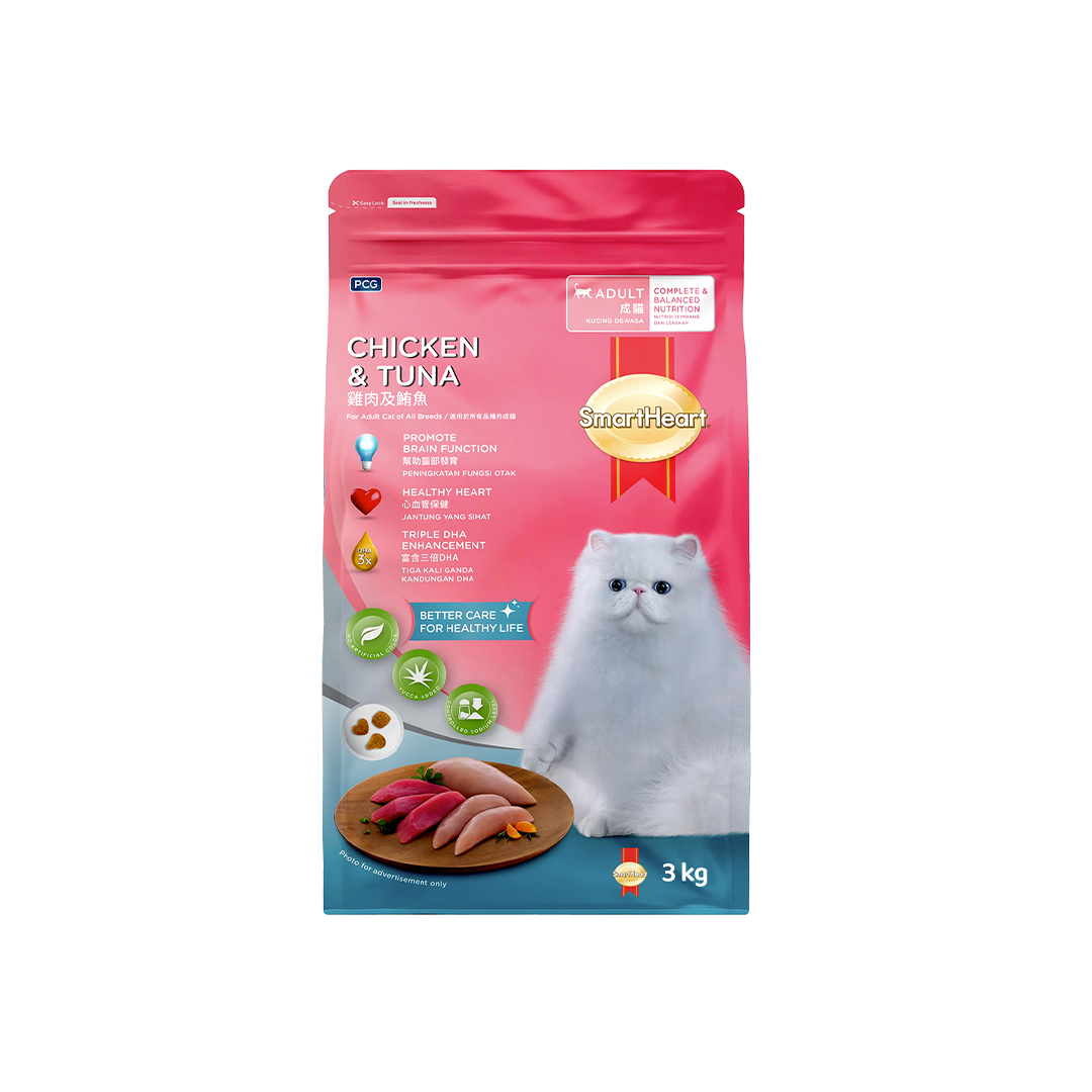 SmartHeart Adult Cat Food Chicken & Tuna 3kg