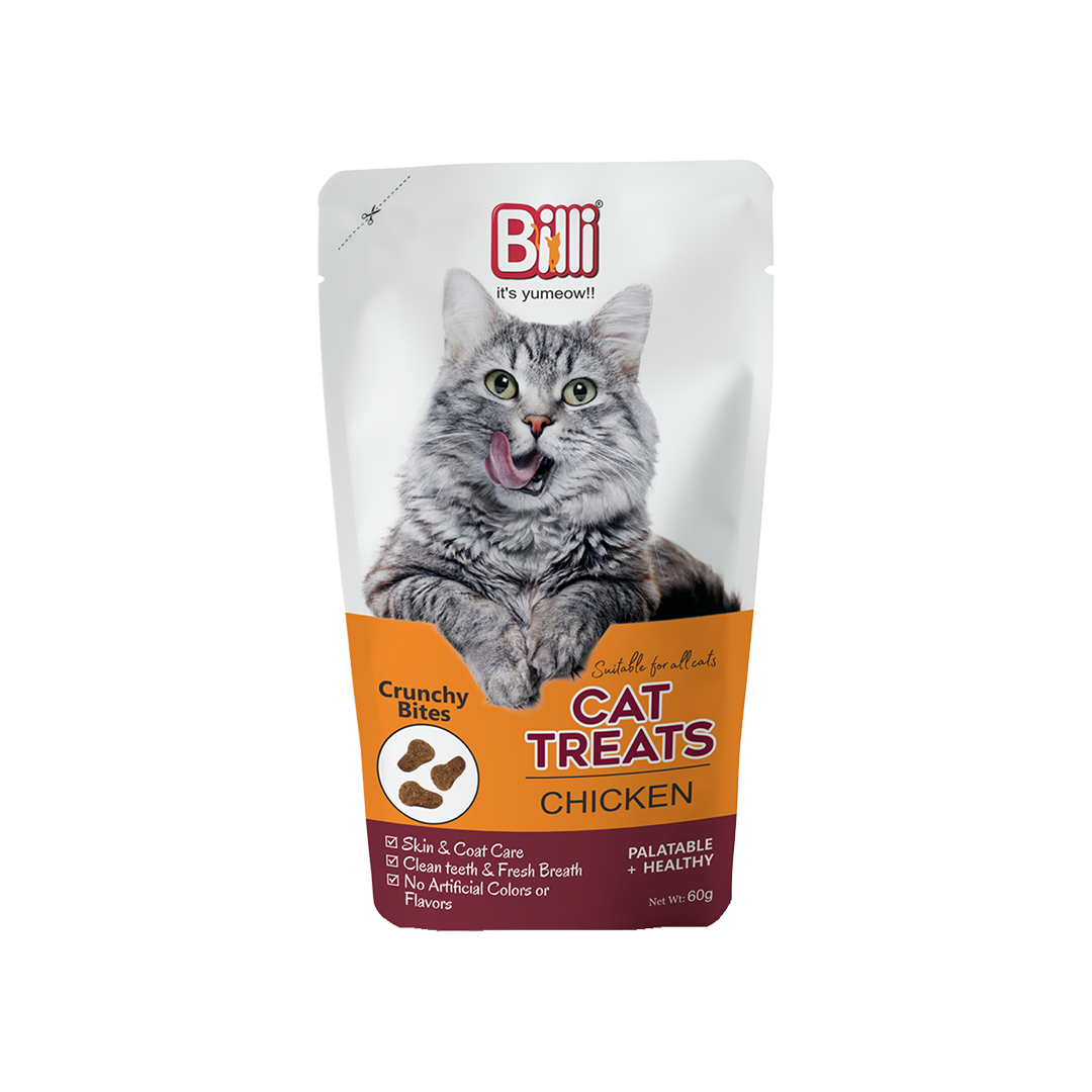 Billi Crunchy Bites Dry Cat Treat Chicken 60gm