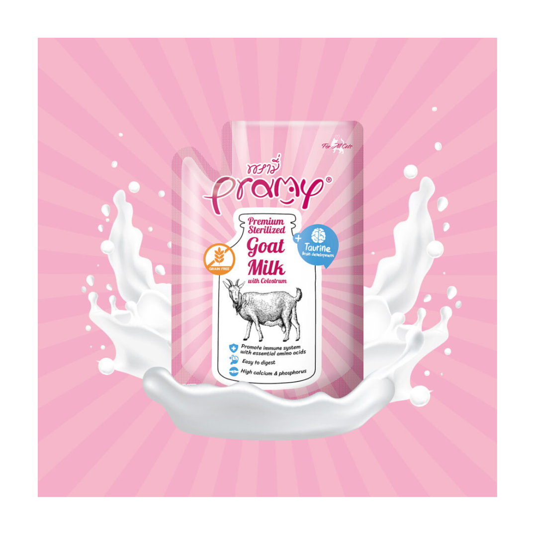 Pramy Premium Liquid Goat Milk with Colostrum & Taurine for All Cats 60g