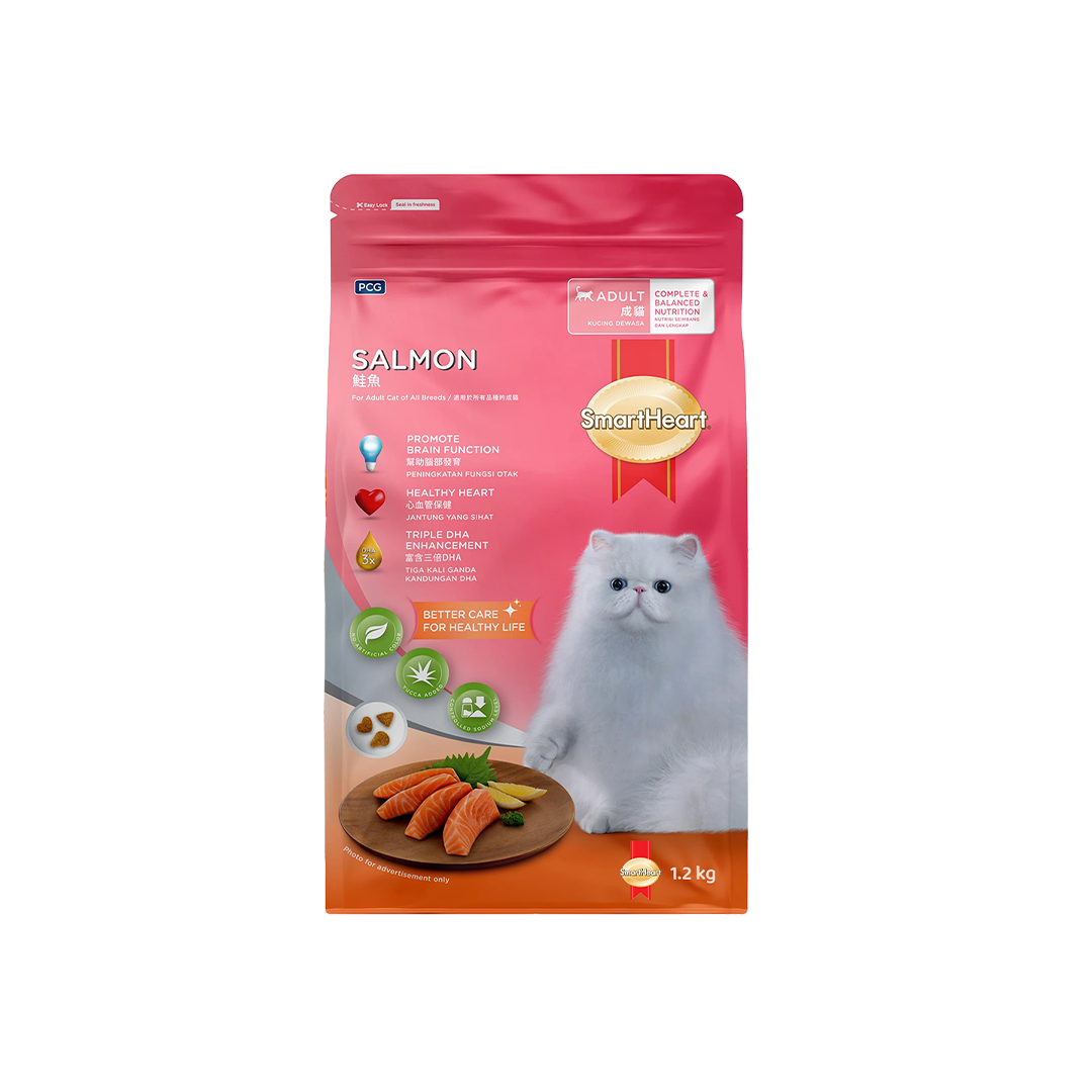 SmartHeart Adult Cat Food Salmon 1.2kg
