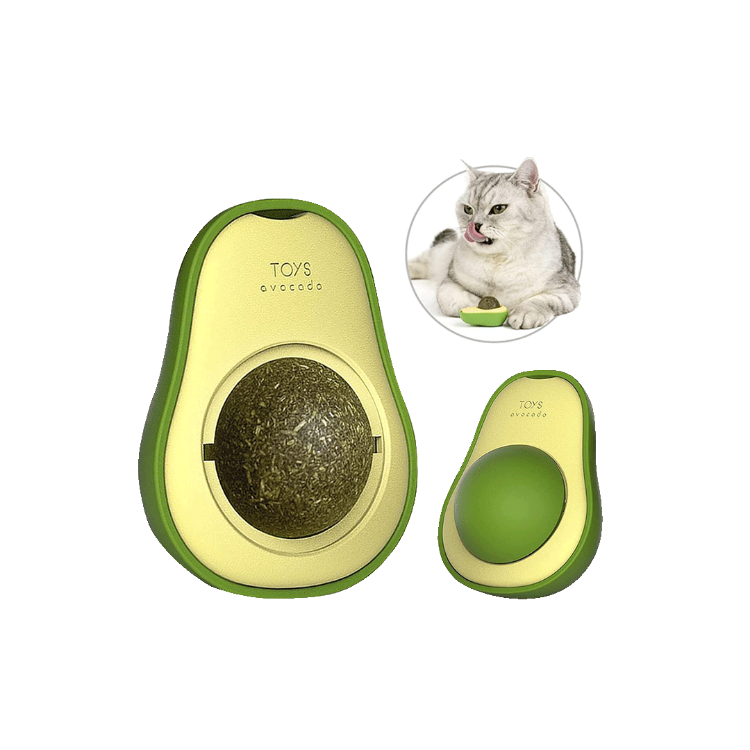 Wall-mounted Healthy Cat Licking Catnip Toy Avocado