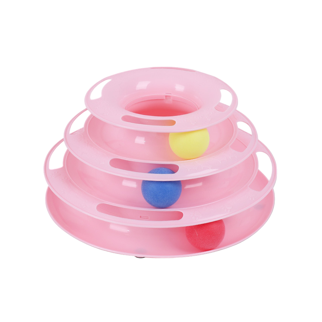 Premium Tower of Tracks Cat Toy with Ball