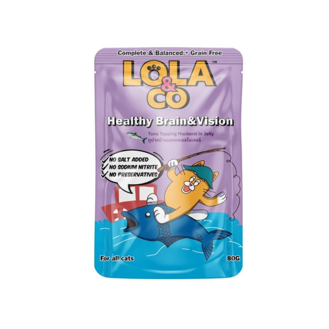 Lola & Co Healthy Brain & Vision Pouch Tuna Topping Mackerel in Jelly ...