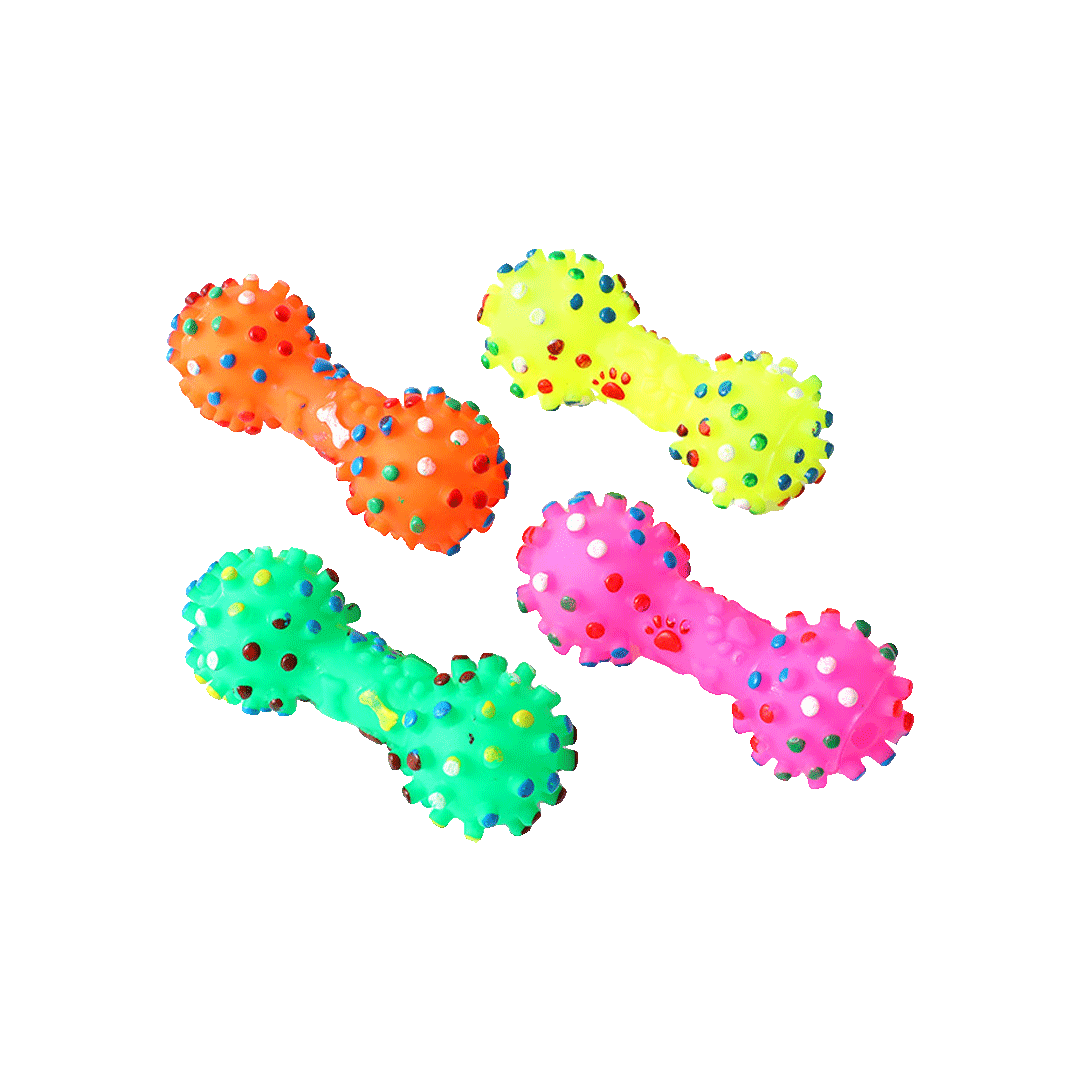 Interactive Colorful Bone Shaped Dog Squeaky Chew Toy