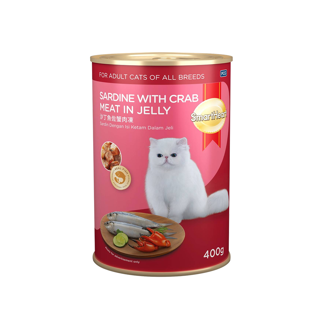 Smartheart Adult Canned Food Sardine with Crab Stick in Jelly 400g